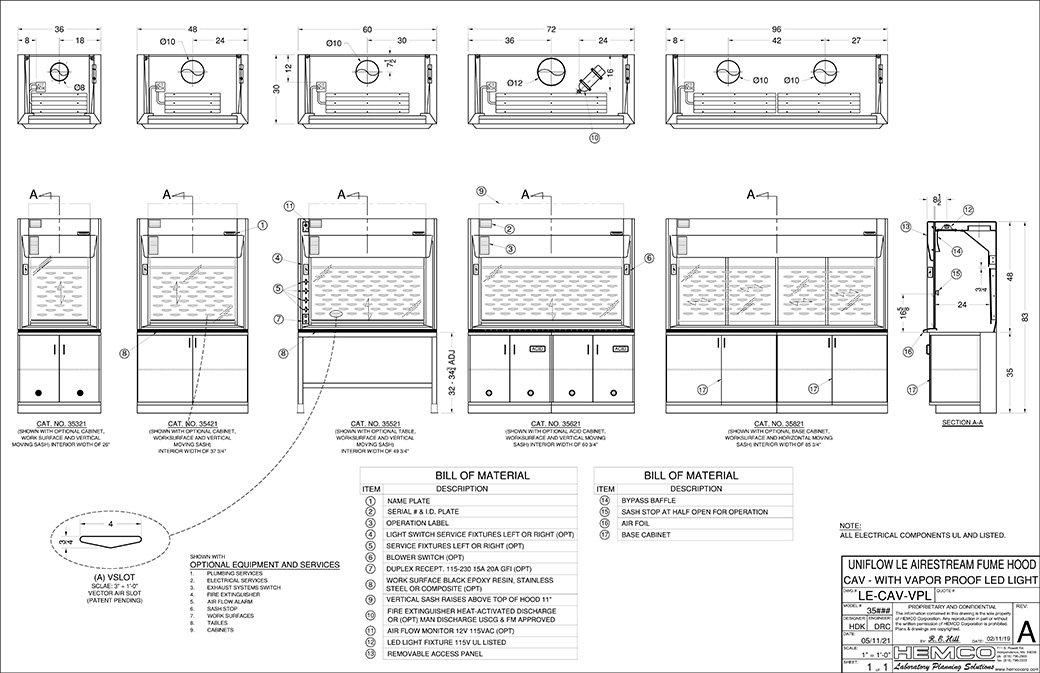 UniFlow UL SE, LE, CE Aire-Stream Laboratory Fume Hoods